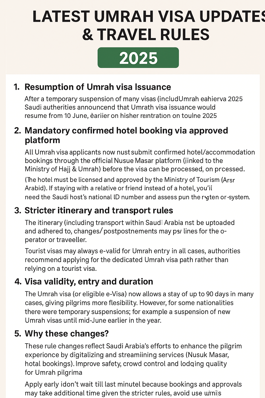 Latest Umrah Visa Updates & Travel Rules